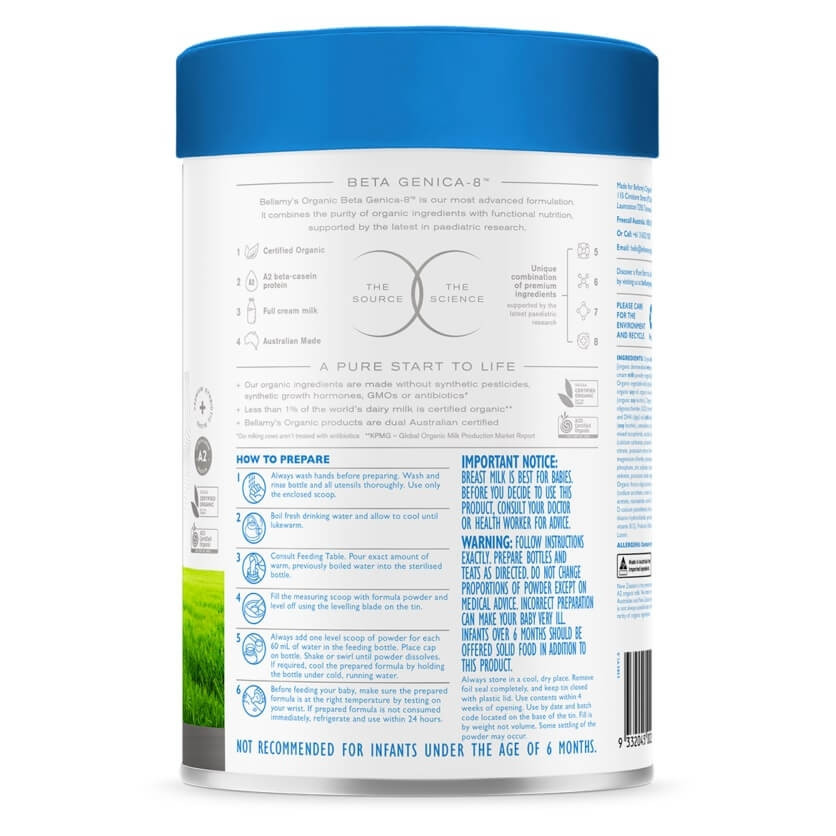 Bellamy Stage 2 Beta Genica-8 Follow-On Formula From 6-12 Months 800g ...