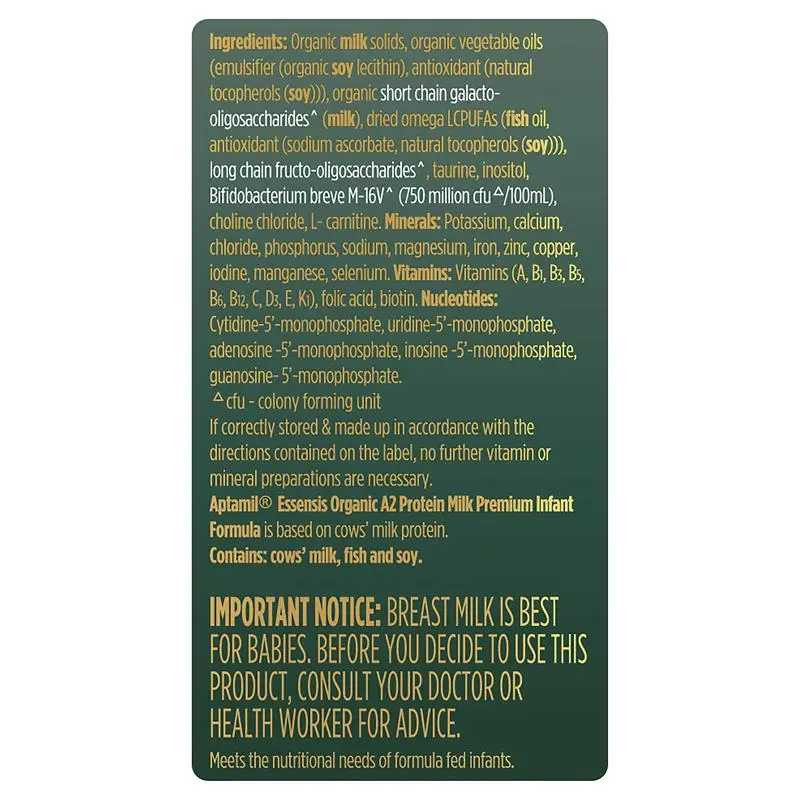Aptamil-Essensis Organic A2 Protein Milk 1 Premium Infant Formula From ...