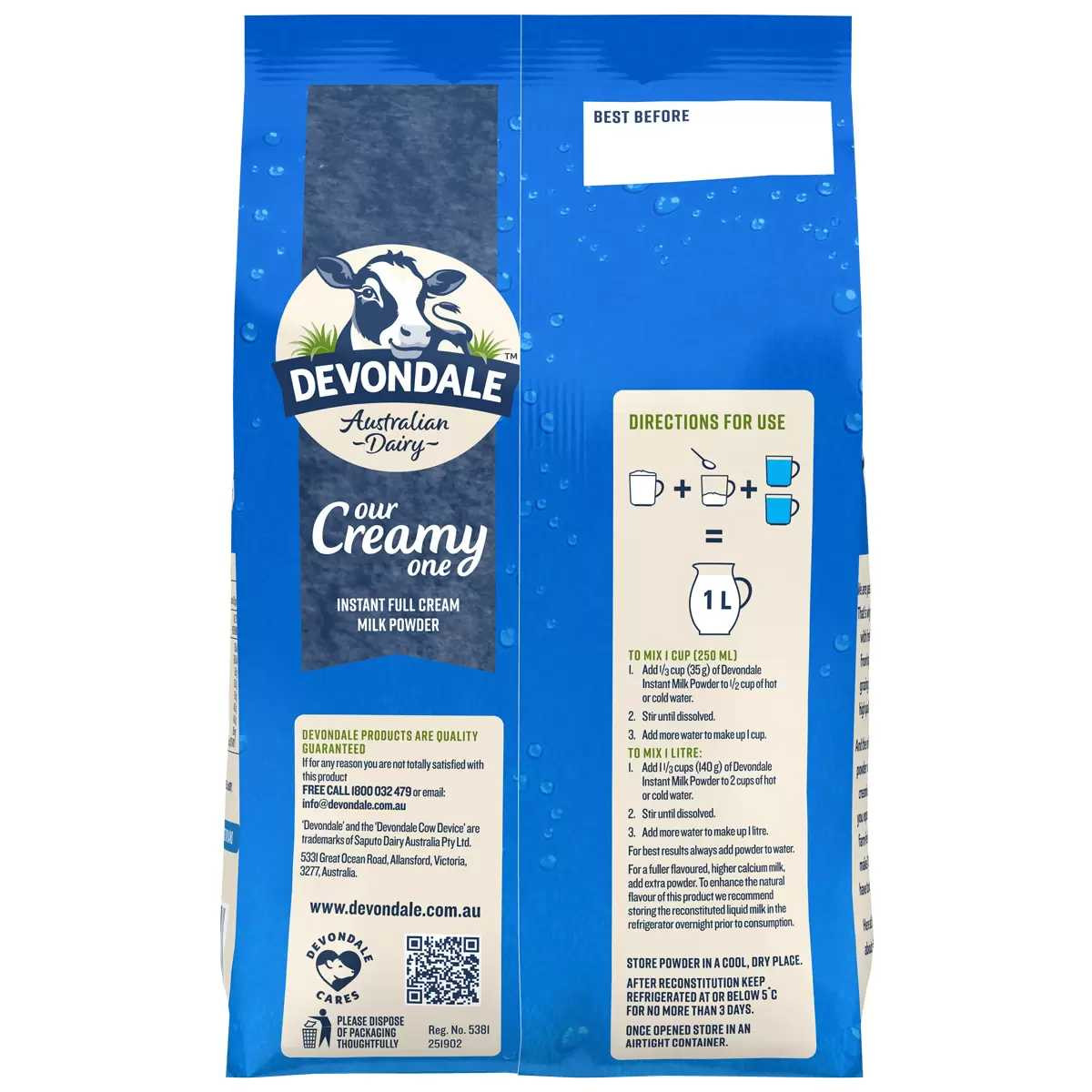 Devondale- Instant Full Cream Milk Powder 1kg | Natonic