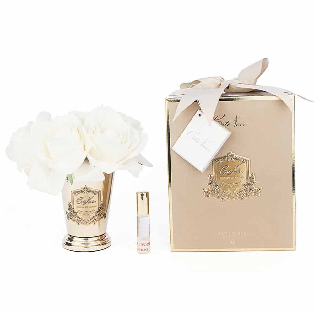 Cote Noir Pitong Rosas na Bouquet sa Champagne Gold Goblet | Natonic
