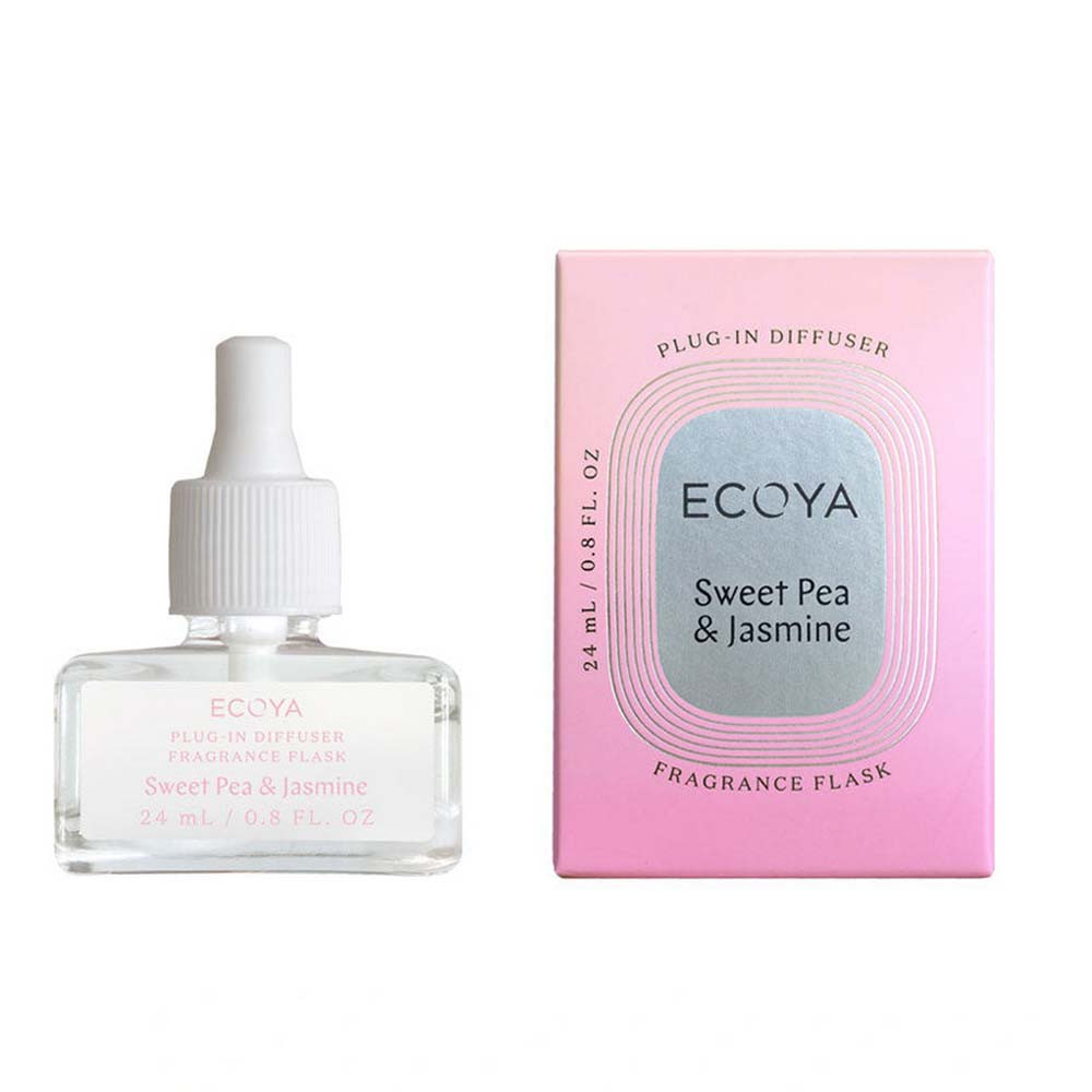 Ecoya Plug In Diffuser Fragrance Flask Sweet Pea & Jasmine 24ml | Natonic