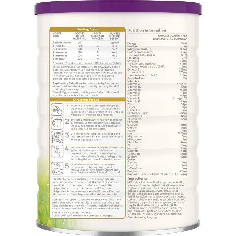 A2 Milk Gentle Gold Premium Infant Formula Stage 1 From Birth 800g ...