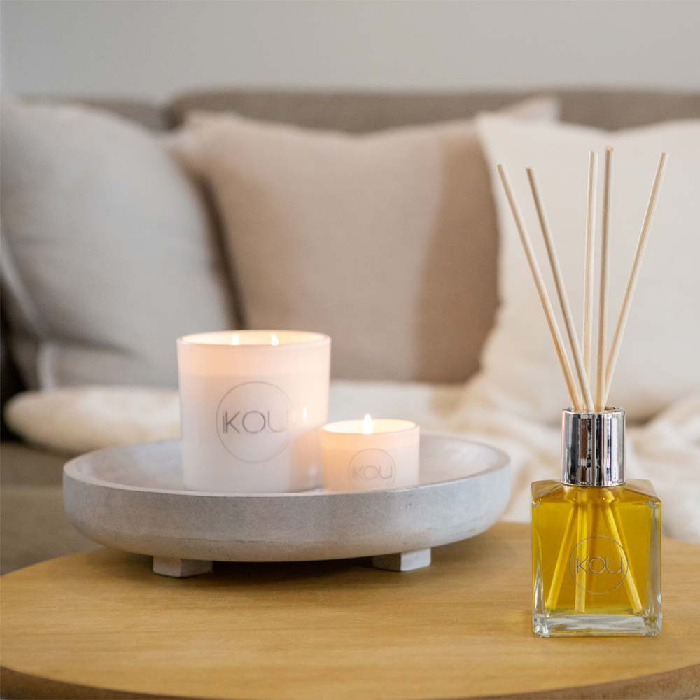 iKOU De-stress Aromacology Natural Wax Candle Clementine, Lavender & Geranium (Small) | Natonic