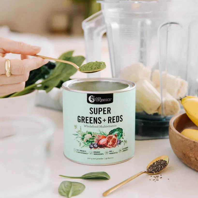 Nutra Organics Super Greens + Reds 300g Powder | Natonic