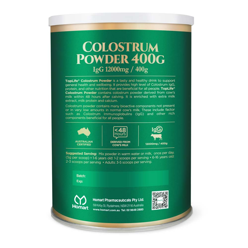 Toplife – Colostrum Powder IgG 3000mg 400g | Natonic