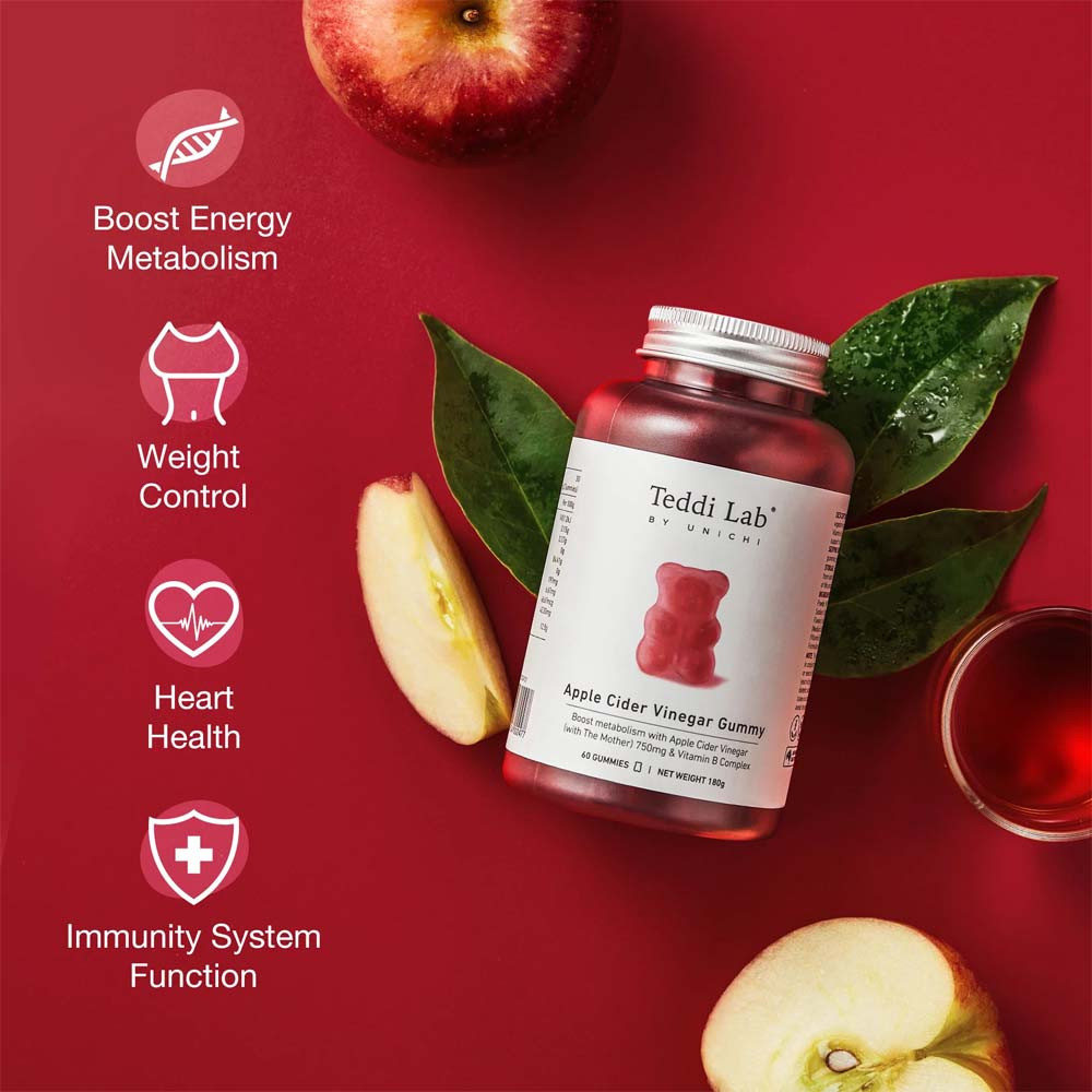 Unichi Apple Cider Vinegar Gummy 60 Gummies | Natonic