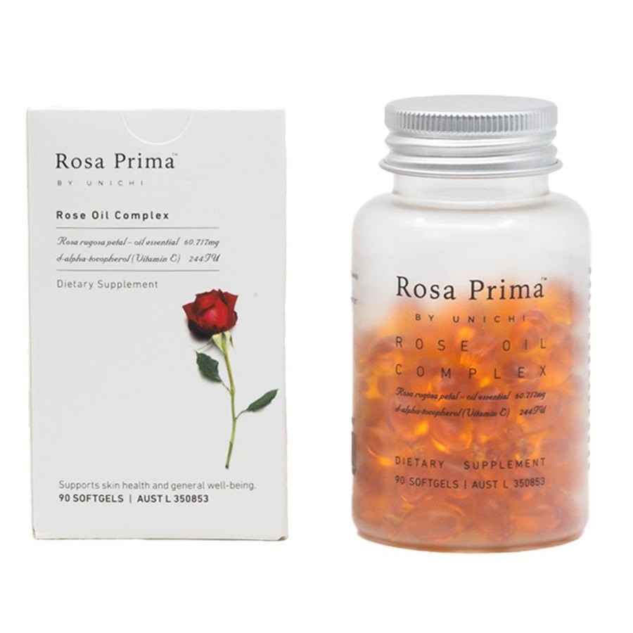 Unichi Rosa Prima Rose Oil Complex 90 Softgels | Natonic