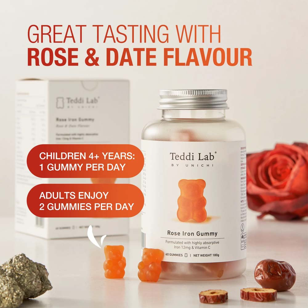 Unichi Rose Iron 60 Gummies | Natonic