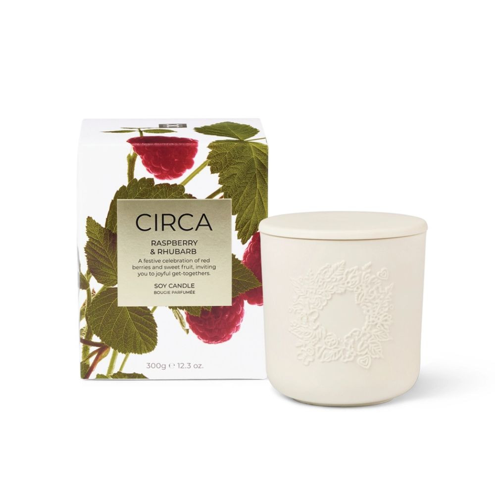 CIRCA Christmas Raspberry & Rhubarb Soy Candle 300g | Natonic
