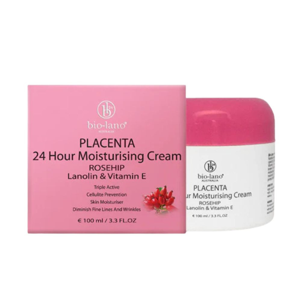 Bio-Lano Placenta 24 Hour Moisturising Cream Rosehip Lanolin & Vitamin ...