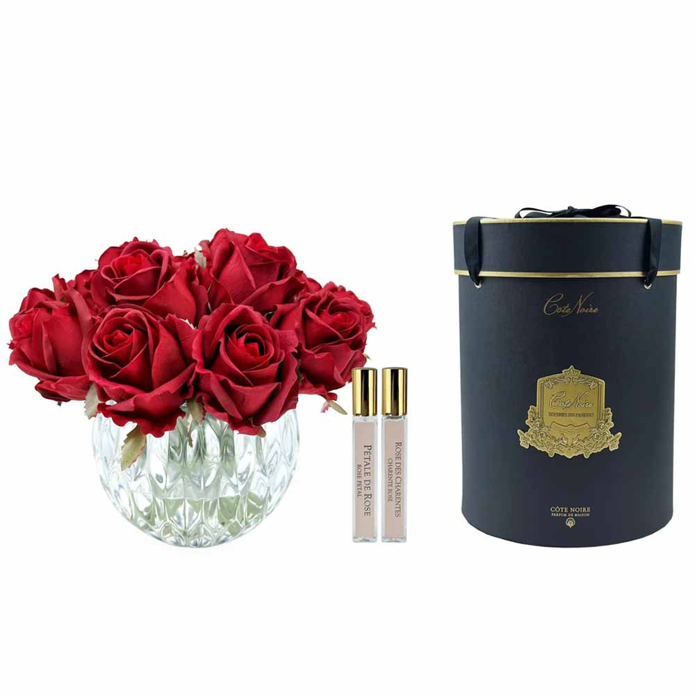 Cote Noire Luxury Round 13 Rose Bud Bouquet Carmine Red | Natonic