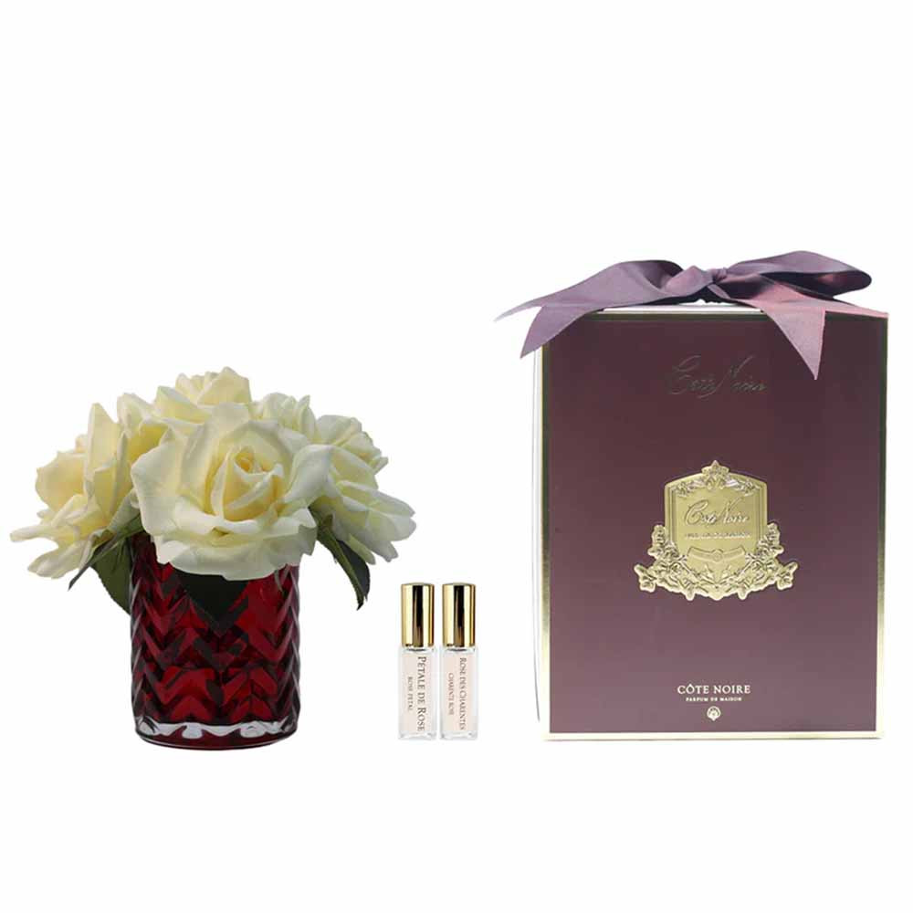 Cote Noir Herringbone Flower Red Champagne Roses | Natonic