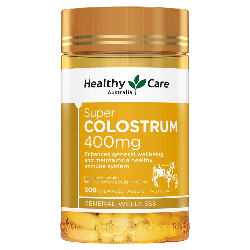 Healthy Care Super Colostrum 400mg Chewable 200 Tablets | Natonic