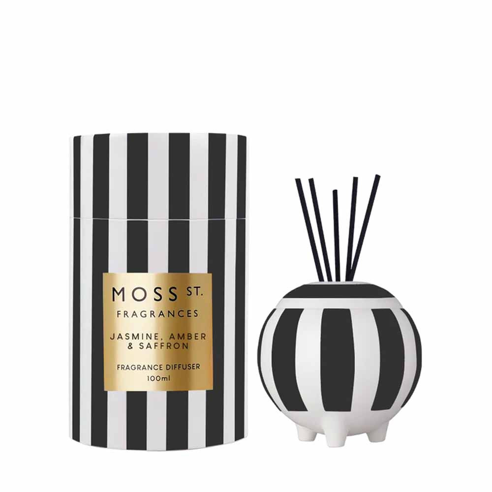 Moss St. Fragrances Jasmine, Amber & Saffron Ceramic Diffuser 100ml ...
