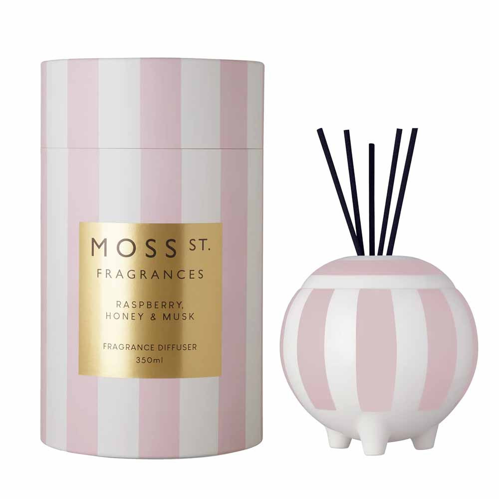 Moss St. Fragrances Raspberry, Honey & Musk Ceramic Diffuser 350ml ...