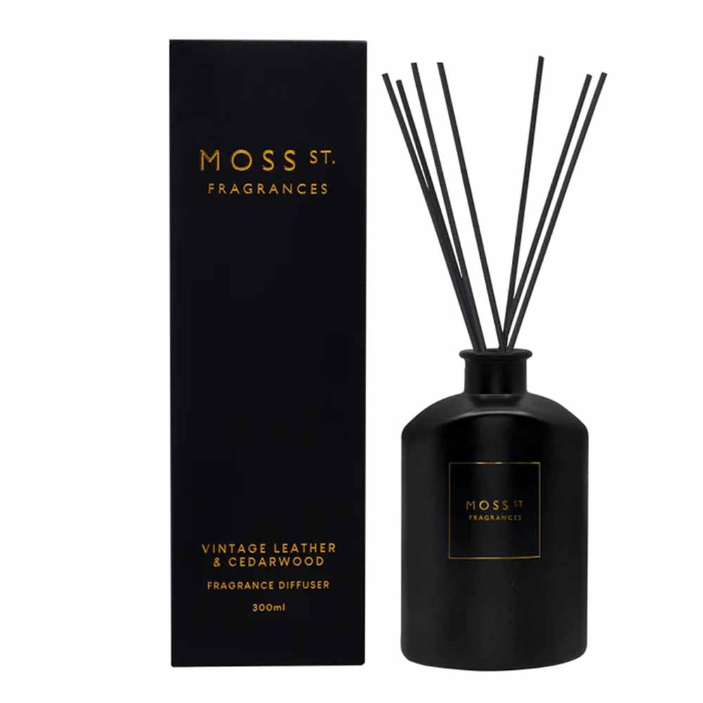 Moss St. Fragrances Vintage Leather & Cedarwood Fragrance Diffuser ...