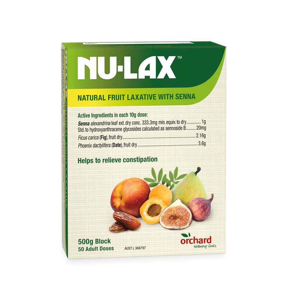 Nu Lax Natural Fruit Laxative Block 500g 50 Adult Doses | Natonic