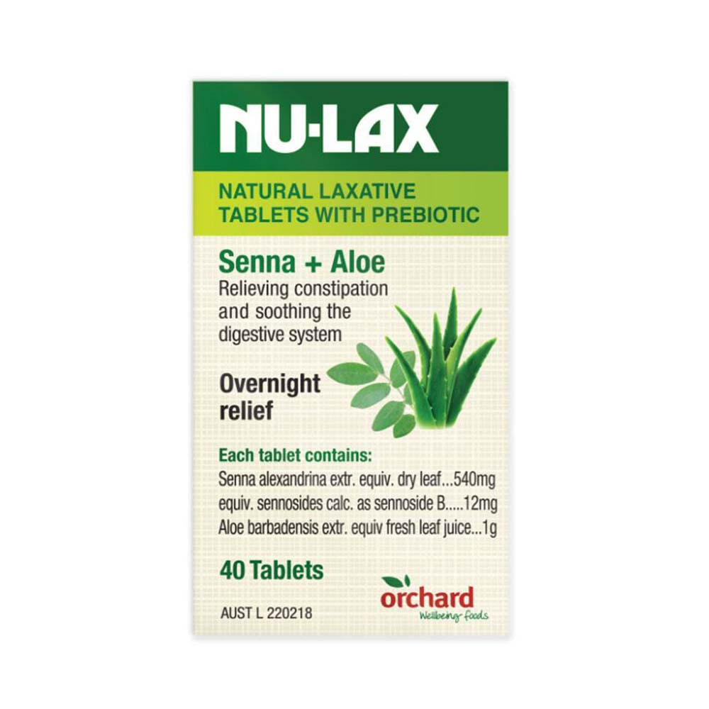Nu Lax Natural Laxative with Prebiotic 40 Tablets | Natonic