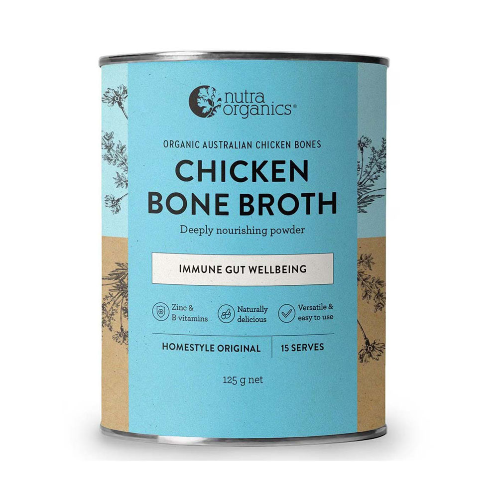 Nutra Organics Chicken Bone Broth Immune Gut Wellbeing Homestyle ...