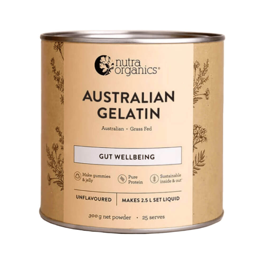 Nutra Organics Natural Gelatin Gut Wellbeing Unflavoured 300g Powder ...