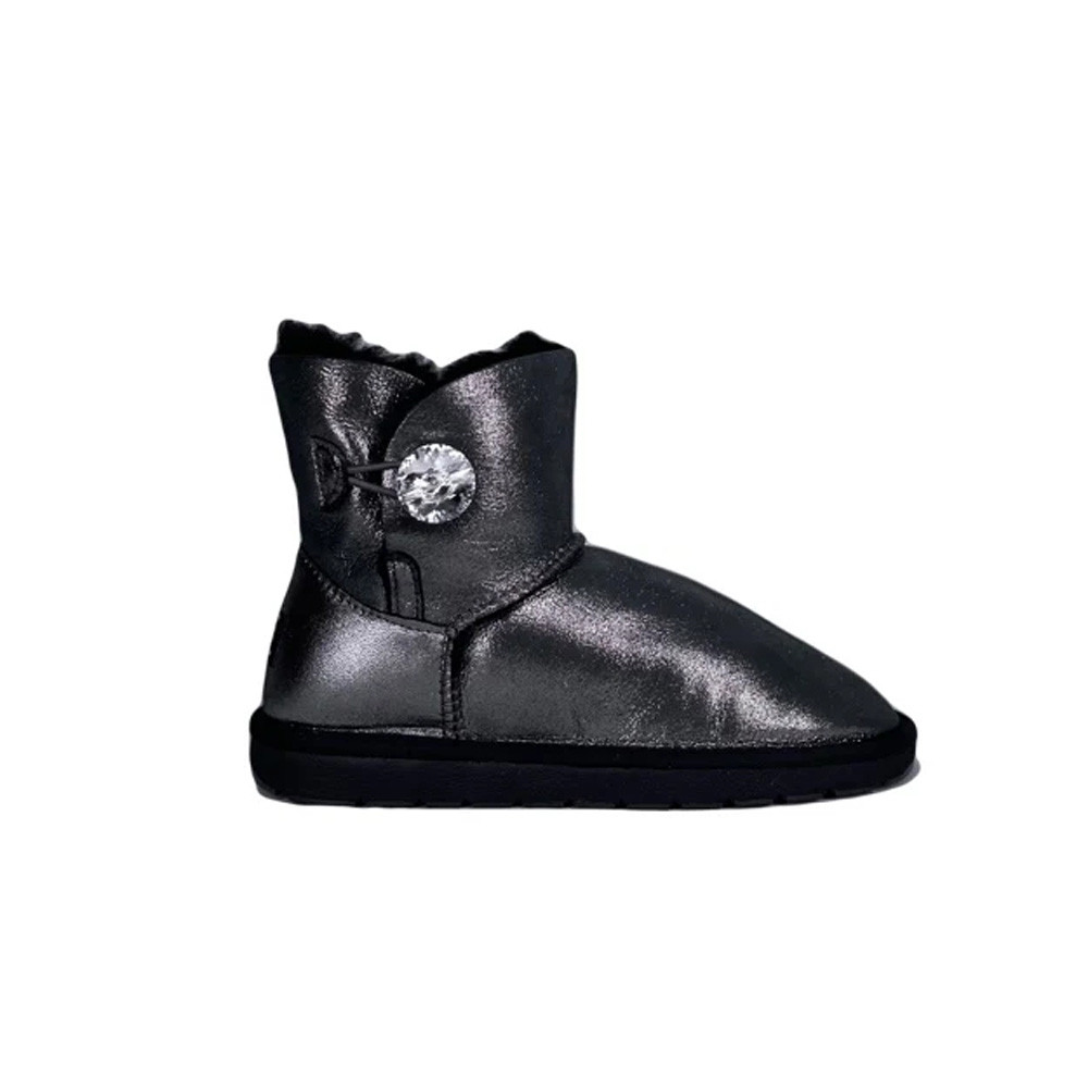 Shearers UGG Shiny Black Mini Button | Natonic