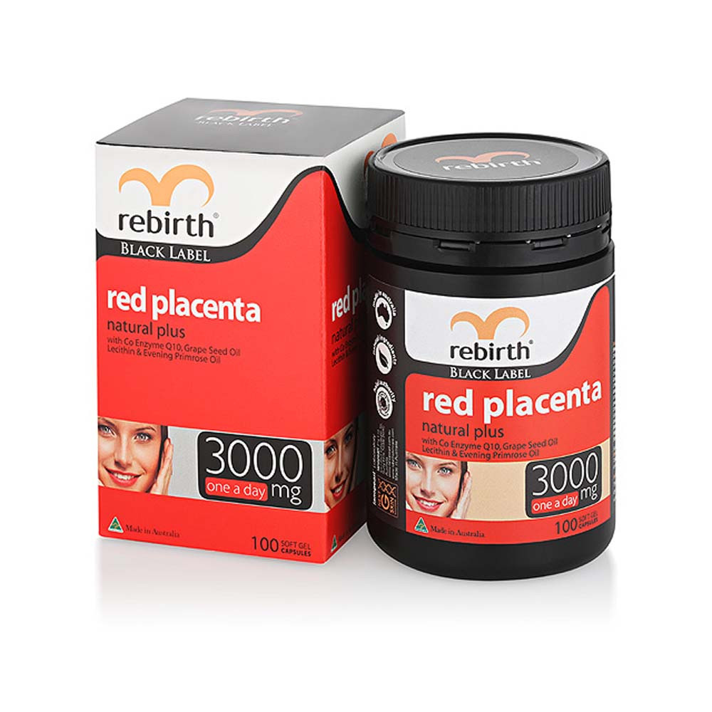 รีเบิร์ท เรด พลาเซนต้า เนเชอรัล พลัส 100 แคปซูล ฉลากดำ