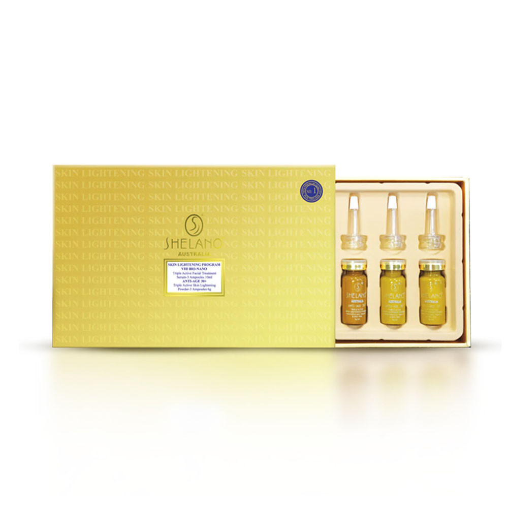 Phấn làm sáng da Shelano Triple Active + Serum dưỡng da mặt Triple ...