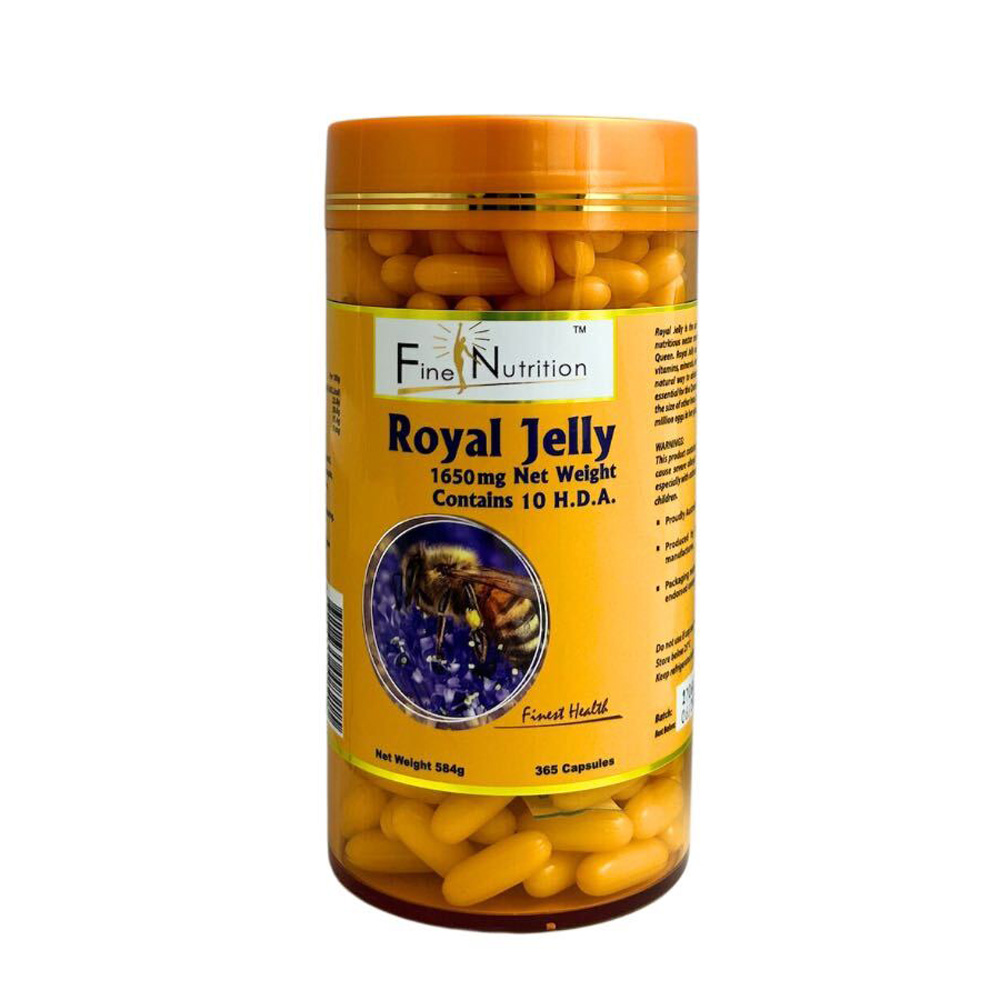 Fine Nutrition Royal Jelly 1650mg 6% 10-HDA 365 Capsules | Natonic