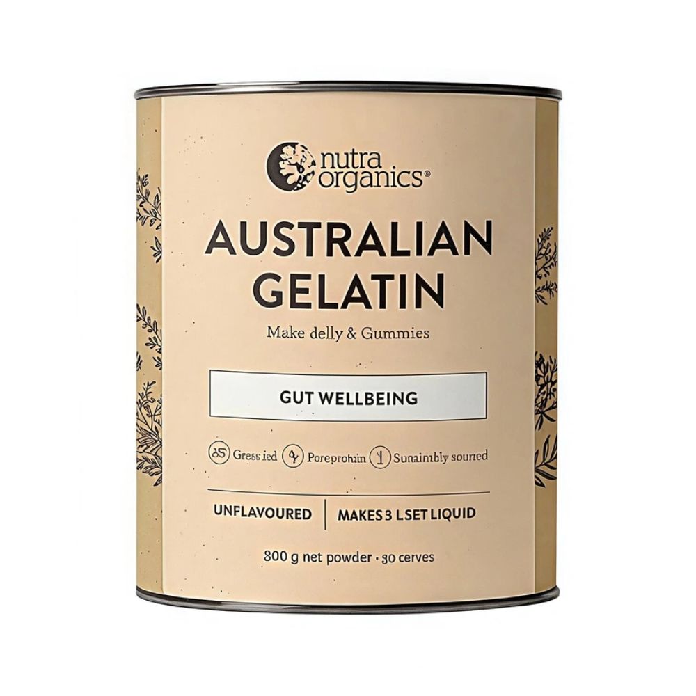 Nutra Organics Natural Gelatin Gut Wellbeing Unflavoured 300g Powder ...