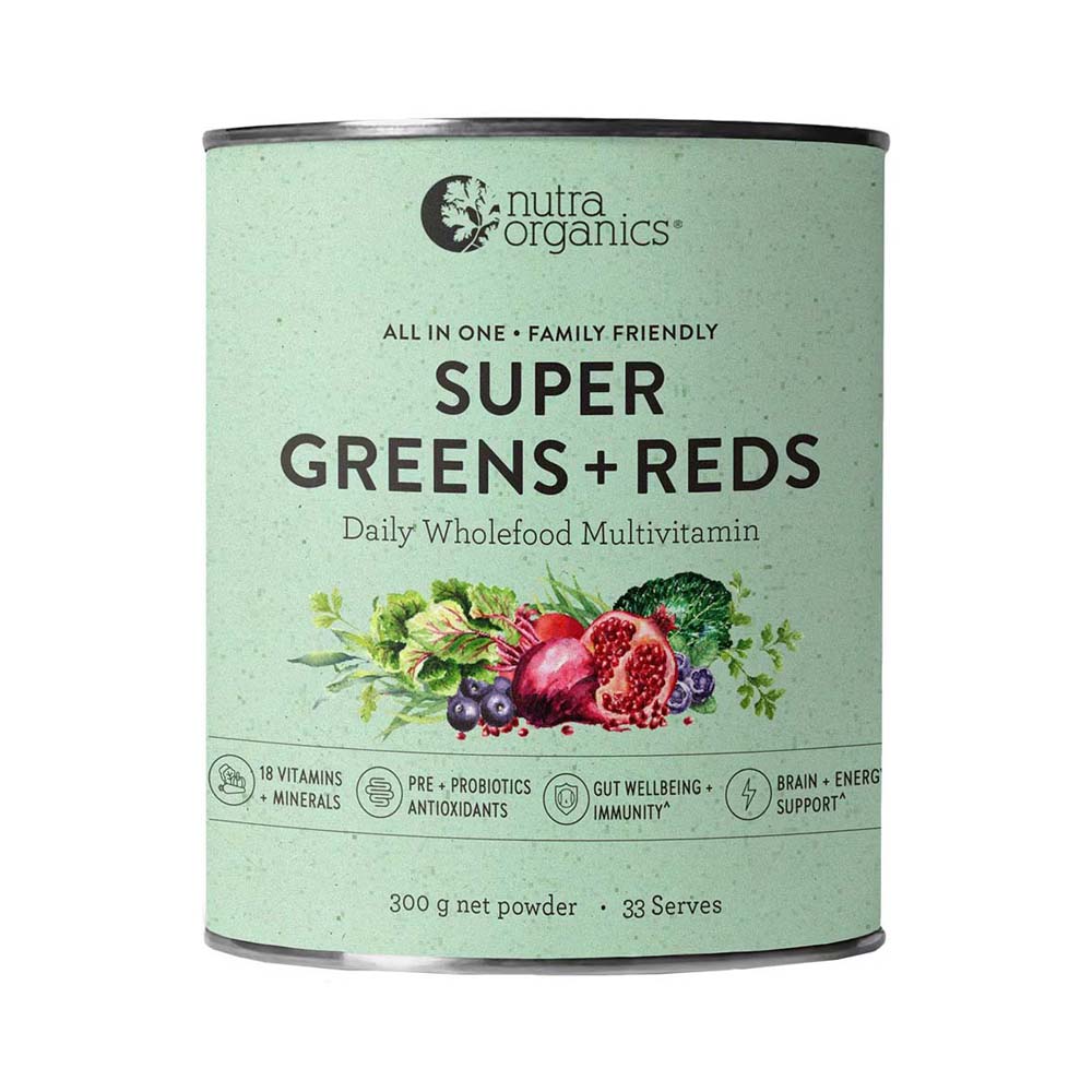 Nutra Organics Super Greens + Reds 300g Powder | Natonic