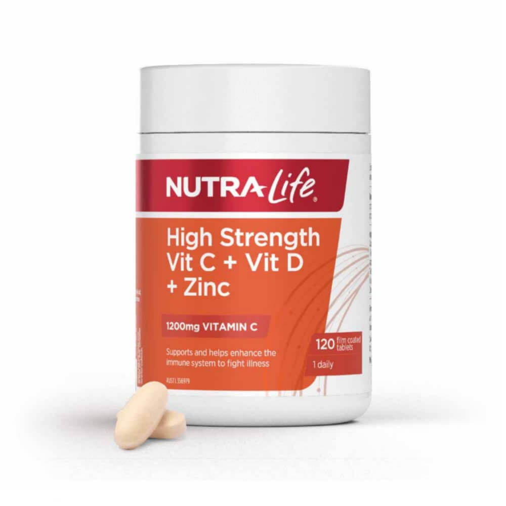 Nutralife High Strength Vit C + Vit D + Zinc 1200mg 100 Tablets | Natonic